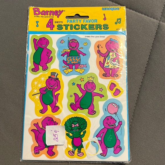 Other | Vintage Barney Stickers | Poshmark